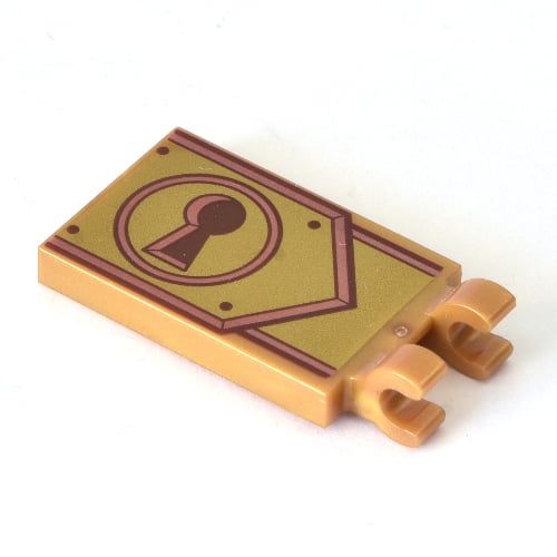 LEGO PART 30350bpr0012 Tile Special 2 x 3 with 2 Clips with Lock, Gold ...