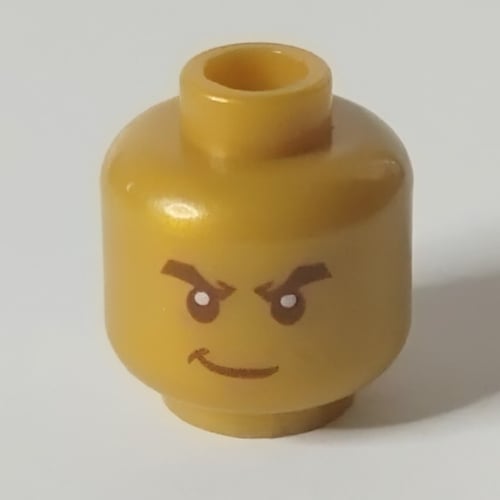 LEGO PART 3626cpr1118 Minifig Head Lloyd, Bushy Eyebrows, White Pupils ...