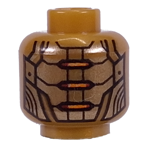 LEGO PART 3626cpr9643 Minifig Head Imperium Claw Droid, Gold Metal ...