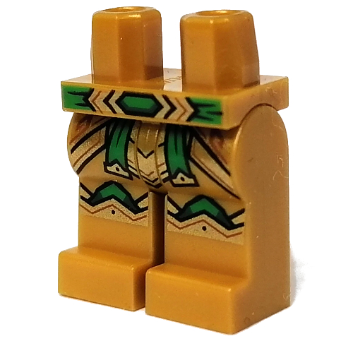 LEGO PART 970c21pr9743 Hips and Pearl Gold Legs with Green Belt and ...