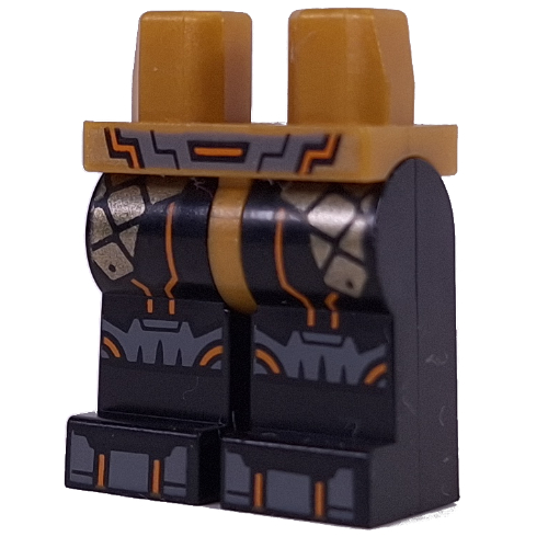 LEGO PART 970c03pr0041 Hips and Black Legs with Gold Pockets, Dark ...