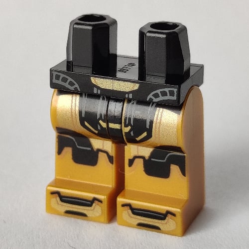 LEGO PART 970c21pr0005 Hips and Pearl Gold Legs with Black and Gold ...