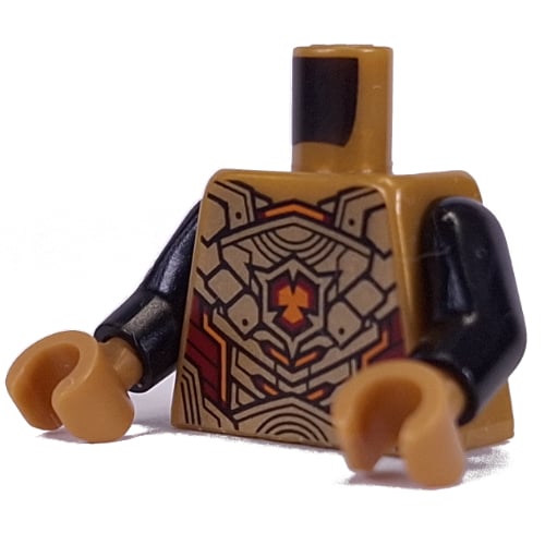 LEGO PART 973c03h21pr0001 Torso Armour, Gold and Dark Red Plates ...