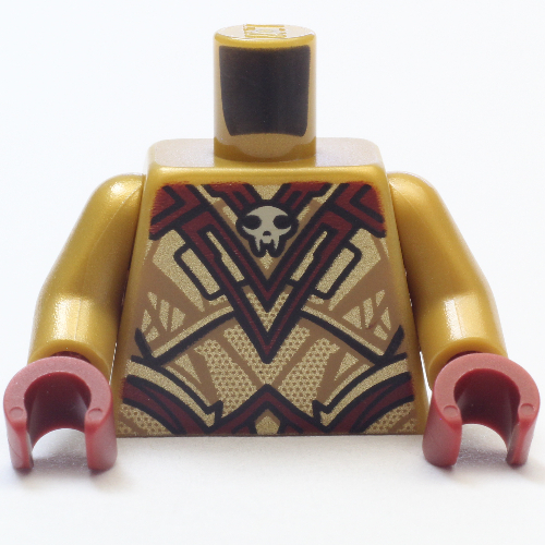 LEGO PART 973c21h10pr6639 Torso, Gold/Dark Red Armor, Skull Symbol ...
