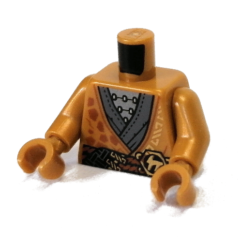 LEGO PART 973c21h21pr0002 Torso Robe with Orange Rope, Dark Bluish Grey ...