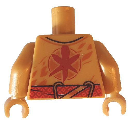 LEGO PART 973c21h21pr0003 Torso Robe with Red Sash, Tunic, Orange Shirt ...