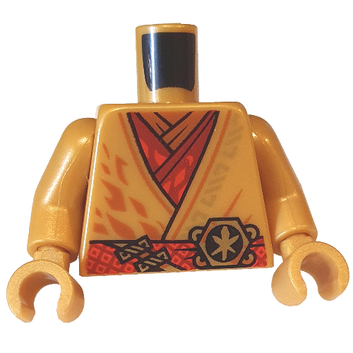 LEGO PART 973c21h21pr0003 Torso Robe with Red Sash, Tunic, Orange Shirt ...