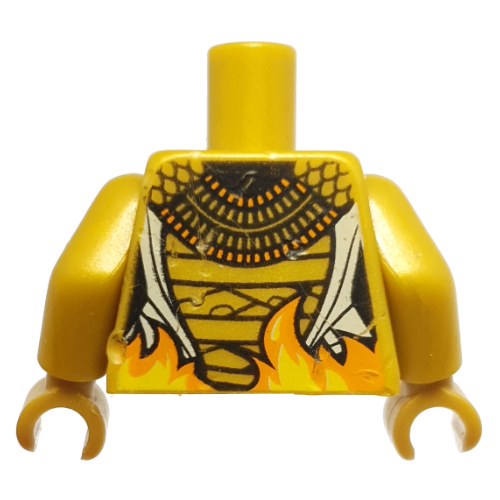 LEGO PART 973c21h21pr4764 Torso Robe, White Fabric, Flames, Beaded ...