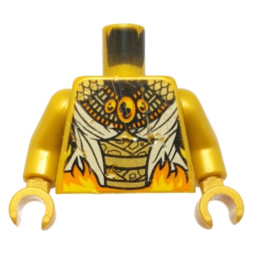 LEGO PART 973c21h21pr4764 Torso Robe, White Fabric, Flames, Beaded ...