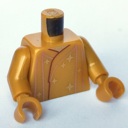 LEGO PART 973c21h21pr5746 Torso Robes, Dark Red Lines Print, Pearl Gold ...