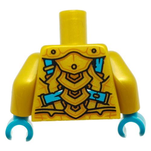 LEGO PART 973c21h46pr6741 Torso, Armour, Bright Light Yellow/Red Shrimp ...