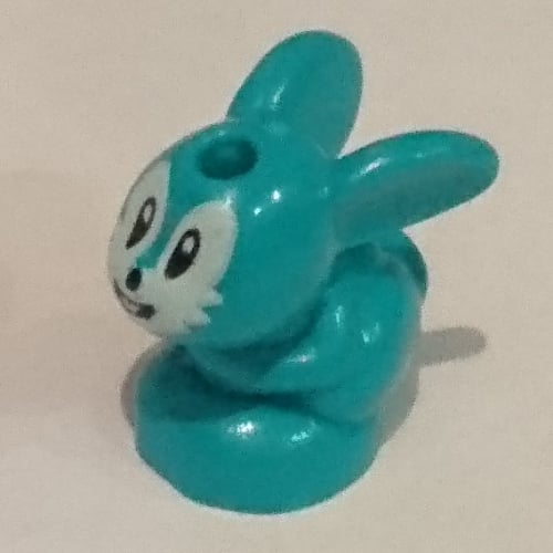 LEGO PART 18852pr0012 Animal, Rabbit / Bunny, Baby Sitting with Black ...