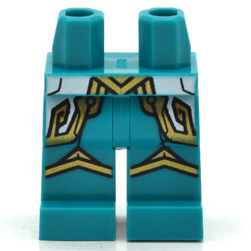 LEGO PART 970c46pr2195 Hips and Dark Turquoise Legs with White Panels ...
