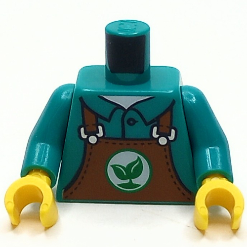 LEGO PART 973c46h01pr6355 Torso Shirt, under Dark Orange Apron, Green ...