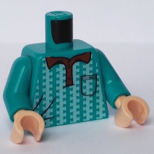 LEGO PART 973c46h02pr5167 Torso Polo Shirt with White Vertical Zigzag ...