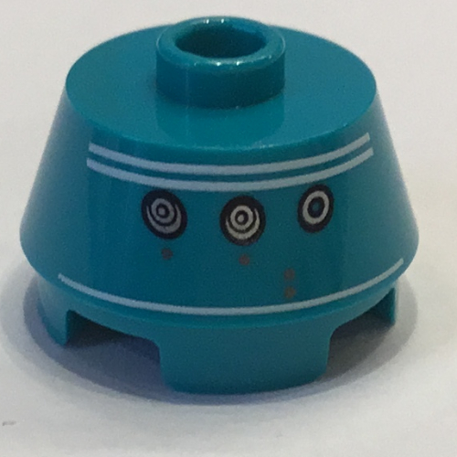 LEGO PART 98100pr0009 Brick Round 2 x 2 Truncated Cone with Droid Print ...