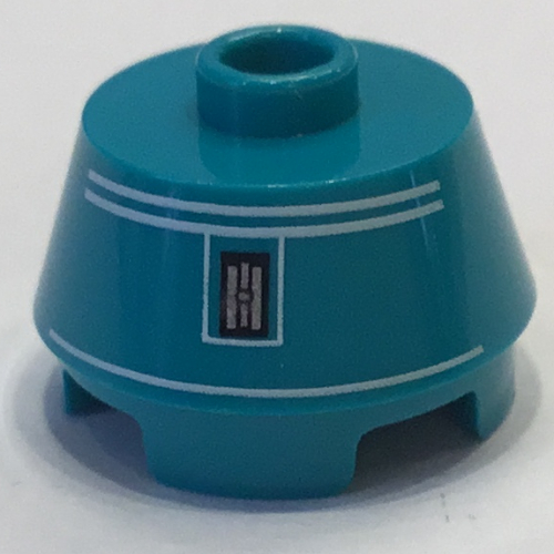 LEGO PART 98100pr0009 Brick Round 2 x 2 Truncated Cone with Droid Print ...
