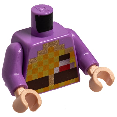 LEGO PART 973c33h02pr6423 Torso, Minecraft Pixelated Fire, Dark Brown ...
