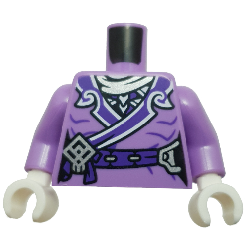 LEGO PART 973c33h27pr6917 Torso, Robe, Dark Purple Collar, Belt, White ...
