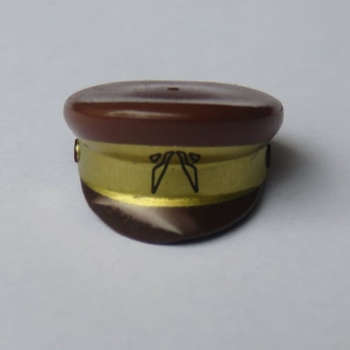 LEGO PART 12895pr0001 Hat, Captain's Cap with Black Symbol and Gold ...