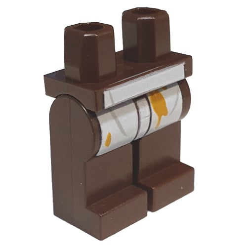 LEGO PART 970c07pr0616 Hips and Dark Brown Legs with White Stained ...