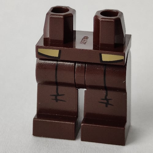 LEGO PART 970c07pr9780 Hips and Dark Brown Legs with Dark Tan Pockets ...