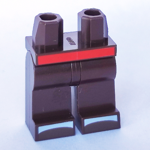 LEGO PART 970c07pr2439 Hips and Dark Brown Legs with White Toes, Red ...