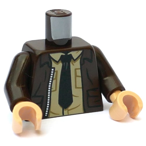 LEGO PART 973c07h02pr6198 Torso, Jacket, Tan Shirt, Black Tie print ...