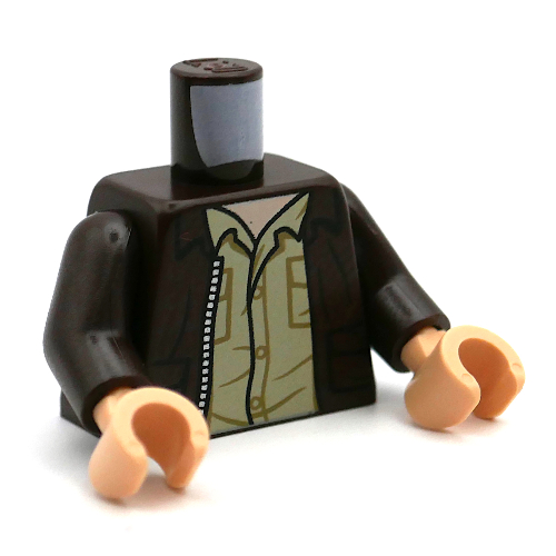 LEGO PART 973c07h02pr6224 Torso Jacket, Open over Tan Shirt print, Dark ...