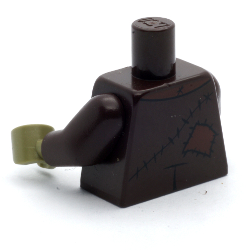 LEGO PART 973c07h20pr2093 Torso Open Jacket with Stapled Olive Skin and ...