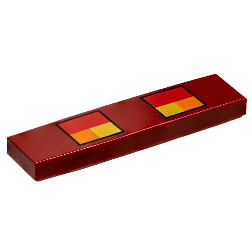 LEGO PART 2431pr0083 Tile 1 x 4 with Red, Orange and Yellow Squares ...