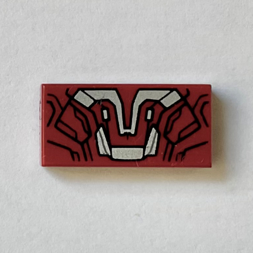 LEGO PART 3069bpr0018 Tile 1 x 2 with Iron Man Armor print ...