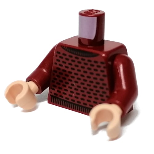 LEGO PART 973c10h02pr0001 Torso Sweater with Knit Lines print, Dark Red ...