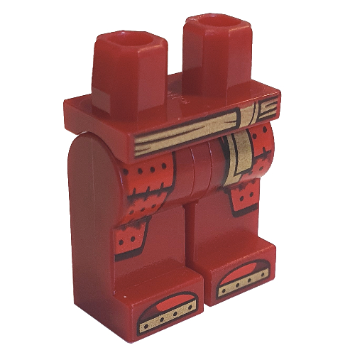 LEGO PART 970c10pr1599 Hips and Dark Red Legs with Tan Sash/Belt Armour ...