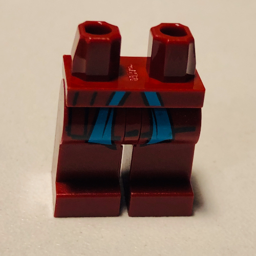 LEGO PART 970c10pr9990 Hips and Dark Red Legs with Dark Azure Sash ...