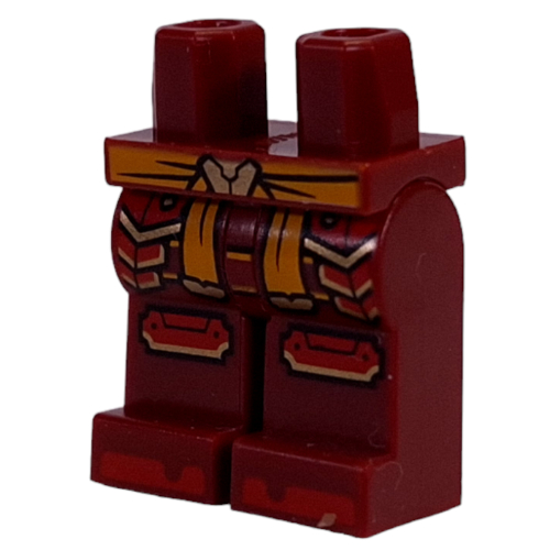LEGO PART 970c10pr0003 Hips and Dark Red Legs with Orange Belt, Gold ...
