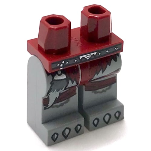 LEGO PART 970c14pr0436 Hips and Light Bluish Gray Legs with Dark Red ...