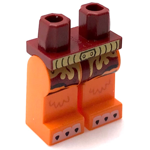 LEGO PART 970c34pr0666 Hips and Orange Legs with Dark Red and Gold ...