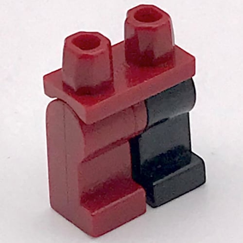 LEGO PART 970l03r10 Hips and Black Left Leg, Dark Red Right Leg [Plain ...