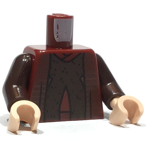LEGO PART 973c07h02pr6820 Torso Robe, Dark Brown Under Shirt print ...