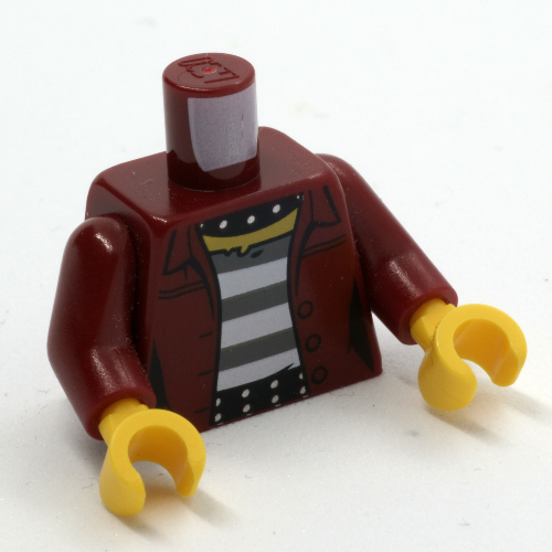 LEGO PART 973c10h01pr4946 Torso Shirt, Open over Prisoner Shirt, Black ...