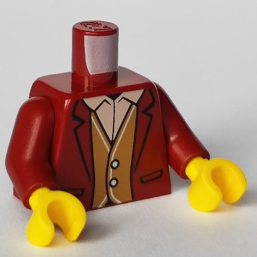 LEGO PART 973c10h01pr5960 Torso Jacket Open over Medium Nougat Vest and ...