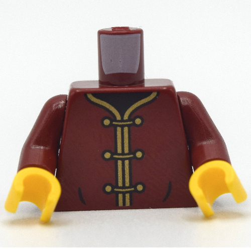 LEGO PART 973c10h01pr9999 Torso Robes with Gold Clasps Print, Dark Red ...