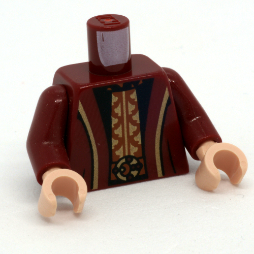 LEGO PART 973c10h02pr6182 Torso, Robe, Gold Trim, Black/Dark Orange ...