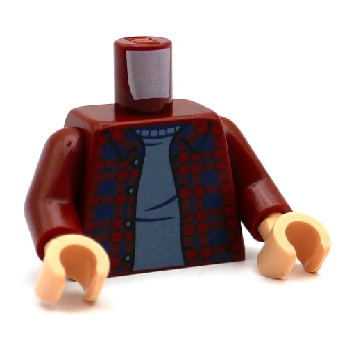 LEGO PART 973c10h02pr6992 Torso, Dark Blue/Red Plaid Jacket, Sand Blue ...