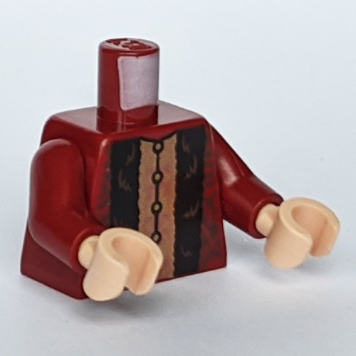 LEGO PART 973c10h02pr9657 Torso Robe, Dark Brown Fur, Gold Shirt Print ...