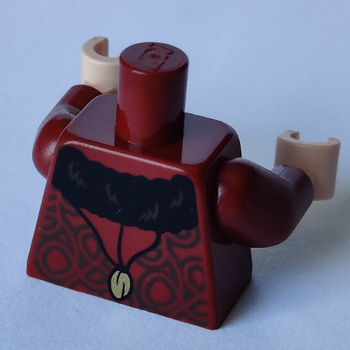 LEGO PART 973c10h02pr9657 Torso Robe, Dark Brown Fur, Gold Shirt Print ...