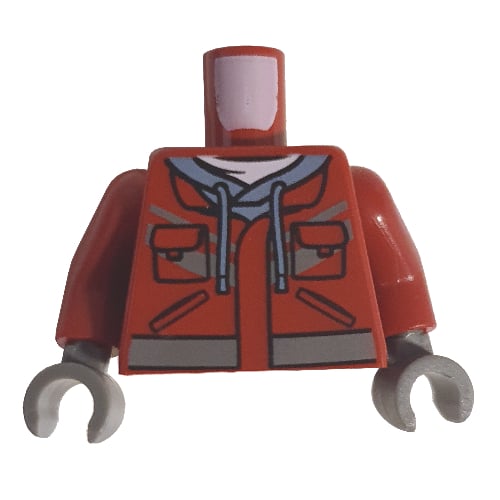 LEGO PART 973c10h12pr5076 Torso Jacket over Sand Blue Hoodie with ...