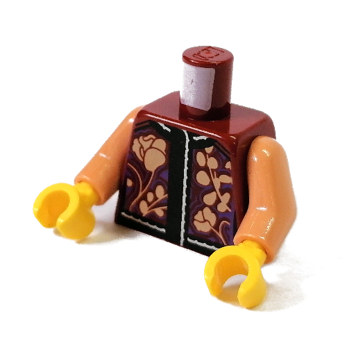 LEGO PART 973c13h01pr5462 Torso Robe with Black Trim, Flowers Print ...