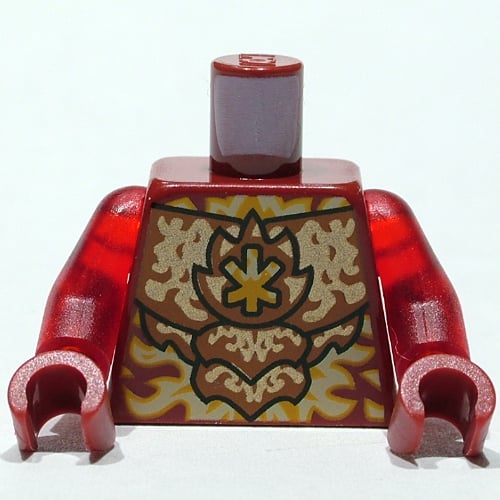 LEGO PART 973c67h10pr0001 Torso Armor, Gold Markings, Flames print ...
